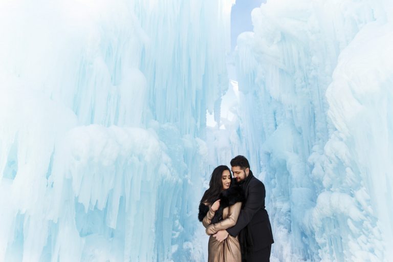 Winter Ice Castle Engagement - Wedding Fanatic